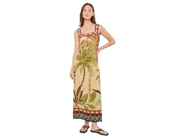 Vince Camuto Smocked Bodice Maxi Dress - Olive