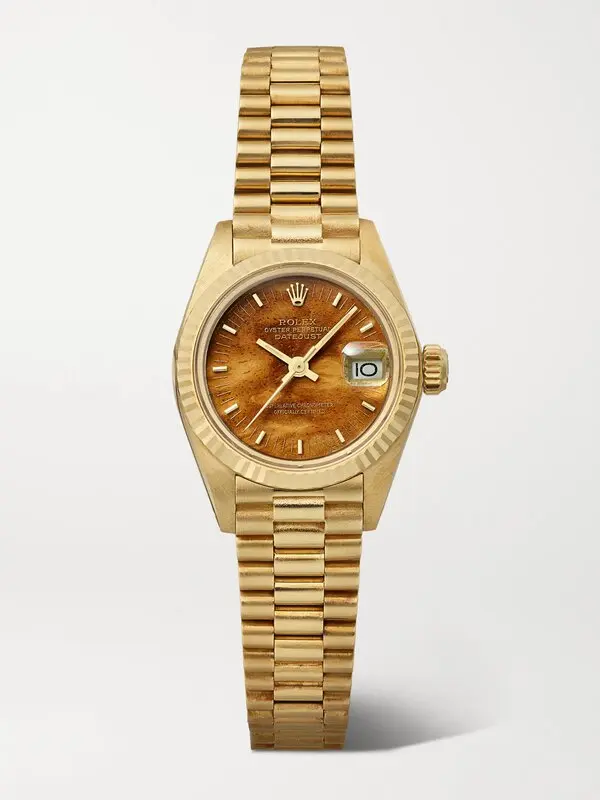 STEPHANIE WINDSOR Rolex 1983 Vintage Datejust 26mm 18 Karat Yellow And Wood Watch - Gold