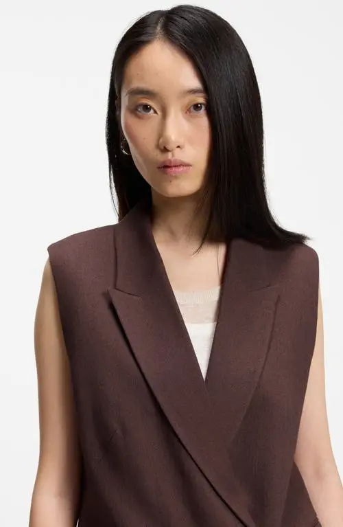 BOSS Jankania Linen Blend Vest - Mocha
