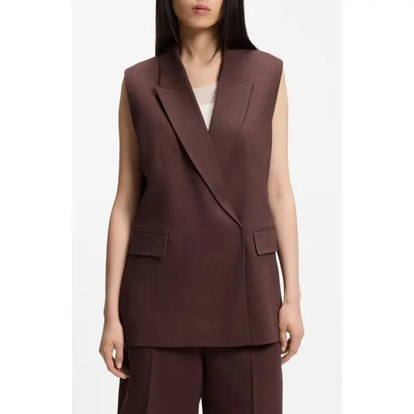 BOSS Jankania Linen Blend Vest - Mocha