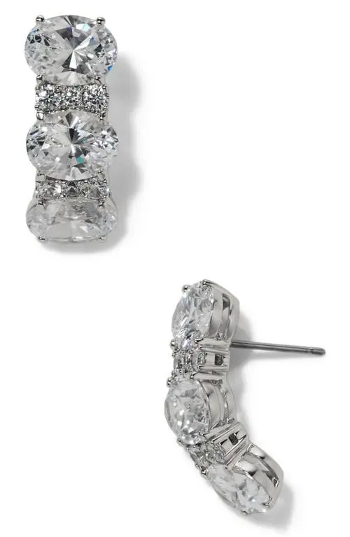 Nadri Pavé Cubic Zirconia Drop Earrings - Rhodium