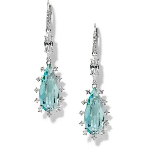Nadri Mojito Cubic Zirconia Drop Earrings - Rhodium