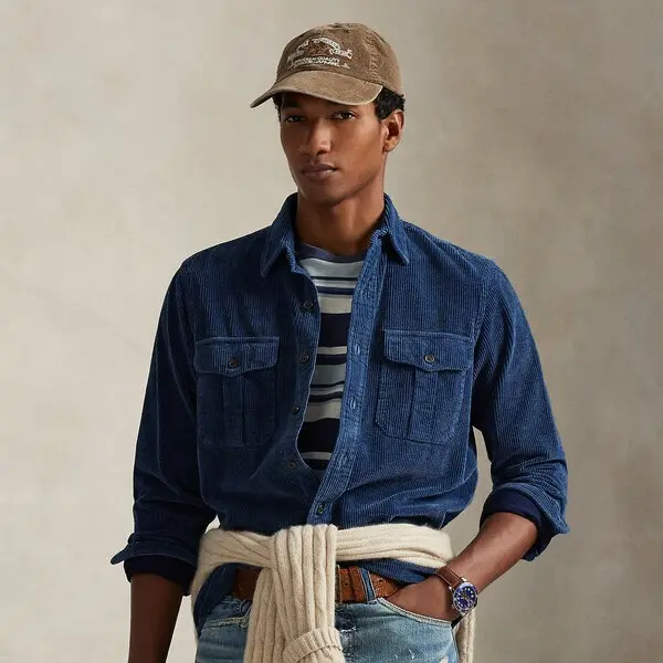 Ralph Lauren Classic Fit Corduroy Workshirt - Indigo