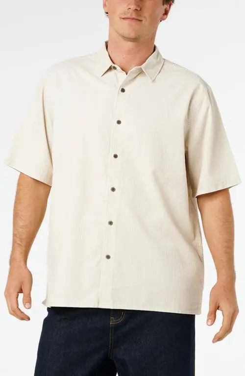 Rip Curl Premium Surf Oversize Short Sleeve Cotton Corduroy Button-up Shirt
