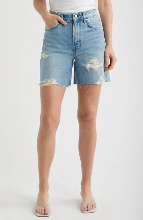 REFORMATION Relaxed Fit Distressed Denim Shorts - Paidge