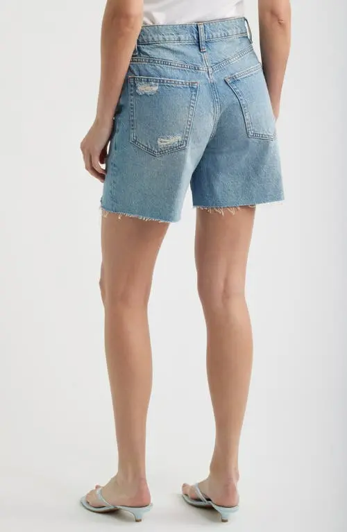REFORMATION Relaxed Fit Distressed Denim Shorts - Paidge