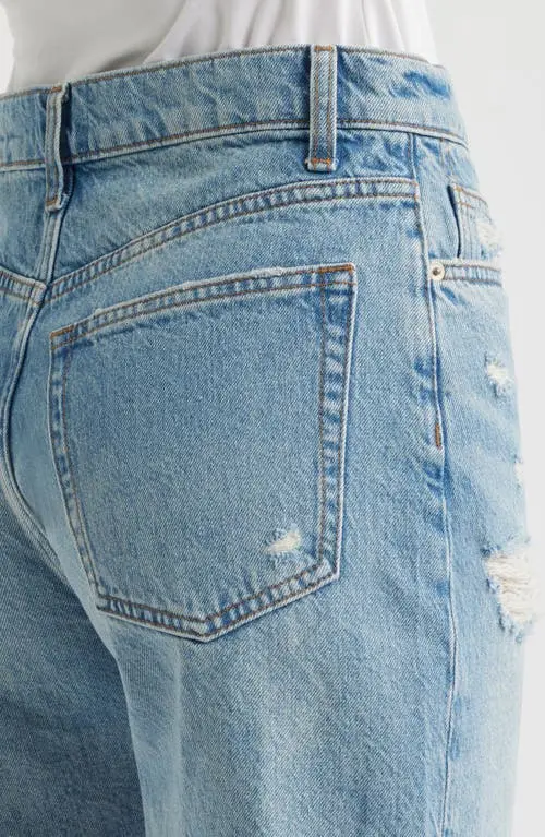 REFORMATION Relaxed Fit Distressed Denim Shorts - Paidge