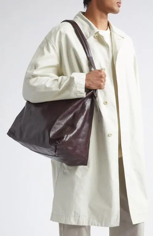 LEMAIRE Belted Leather Hobo Bag - Chianti