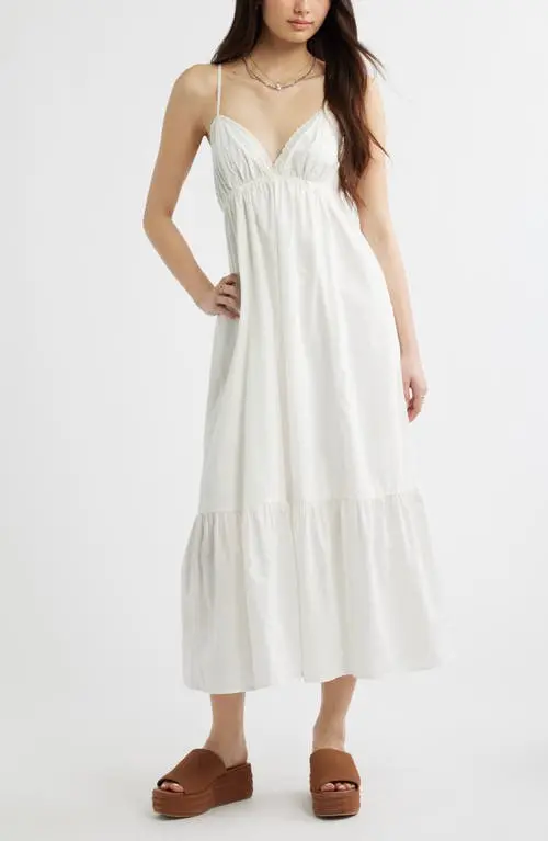 Bp. Ruffled Hem Cotton Maxi Dress - Ivory