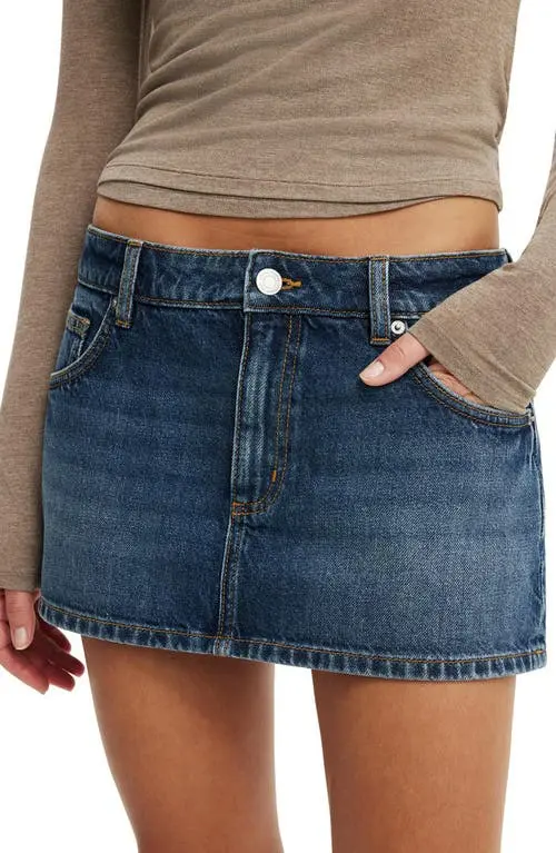 COTTON ON Low Rise Denim Mini Skort - Scorpio Blue