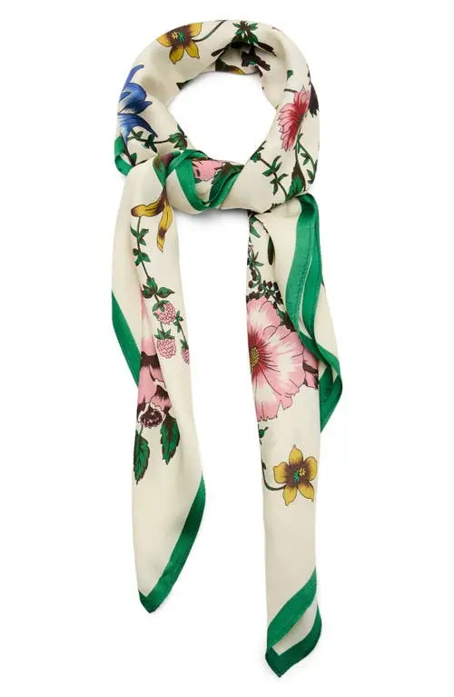 Mango Floral Print Scarf - Green