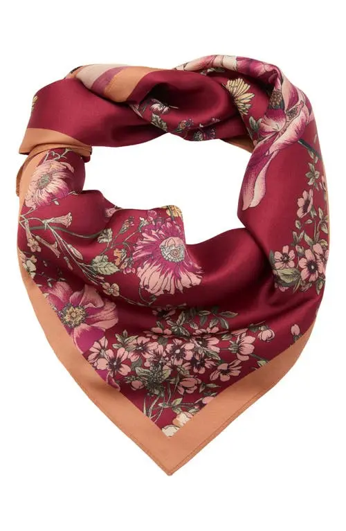 Mango Floral Print Scarf - Maroon