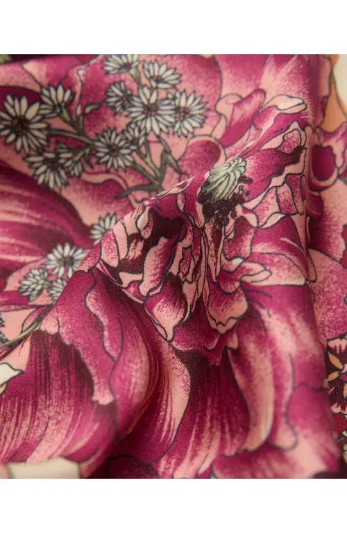 Mango Floral Print Scarf - Maroon