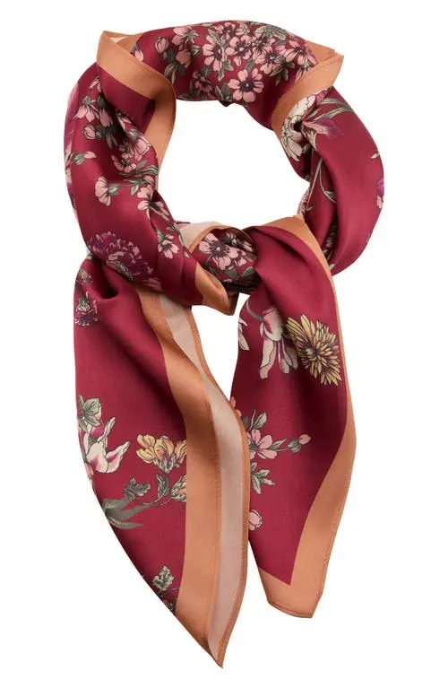 Mango Floral Print Scarf - Maroon
