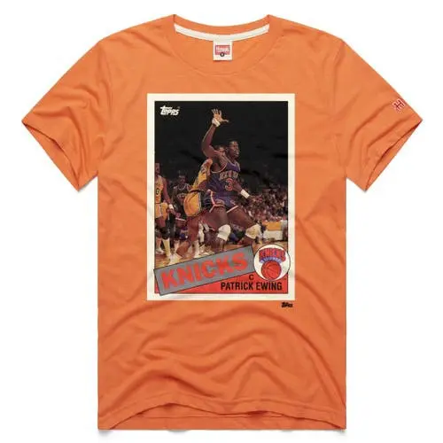 HOMAGE Patrick Ewing New York Knicks Topps Player Tri-blend T-shirt - Orange