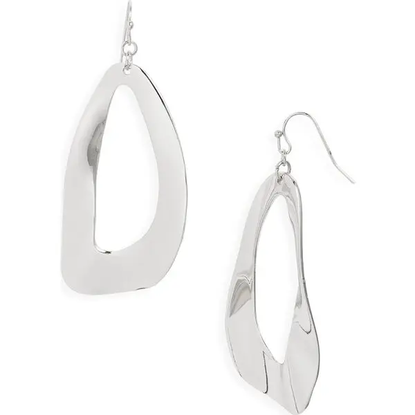 Nordstrom Organic Open Frontal Hoop Earrings - Silver