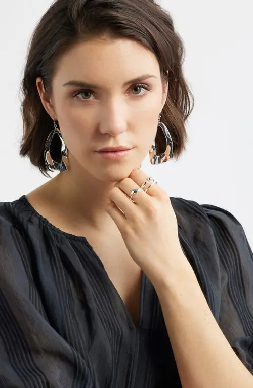 Nordstrom Organic Open Frontal Hoop Earrings - Silver