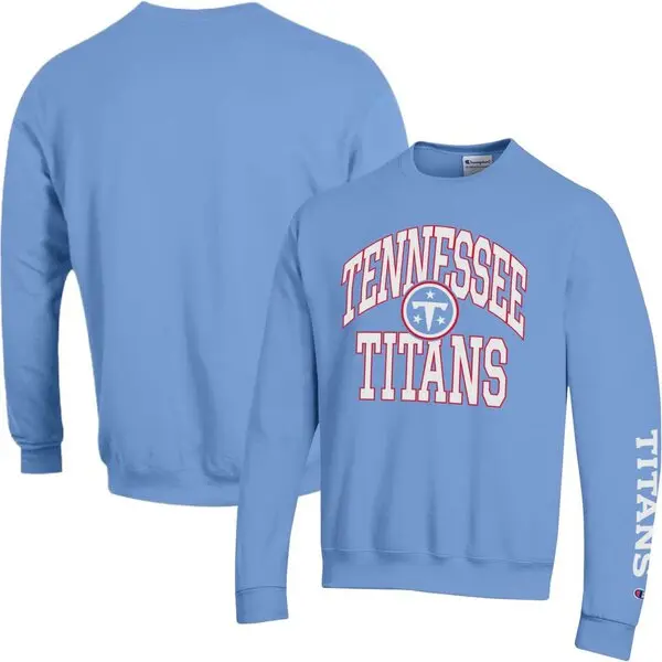 Champion Tennessee Titans Powerblend Fleece Crewneck Sweatshirt - Light Blue