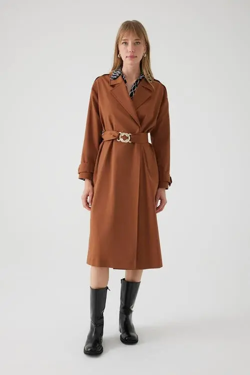 EXQUISE Aisha Belted Trench Coat
