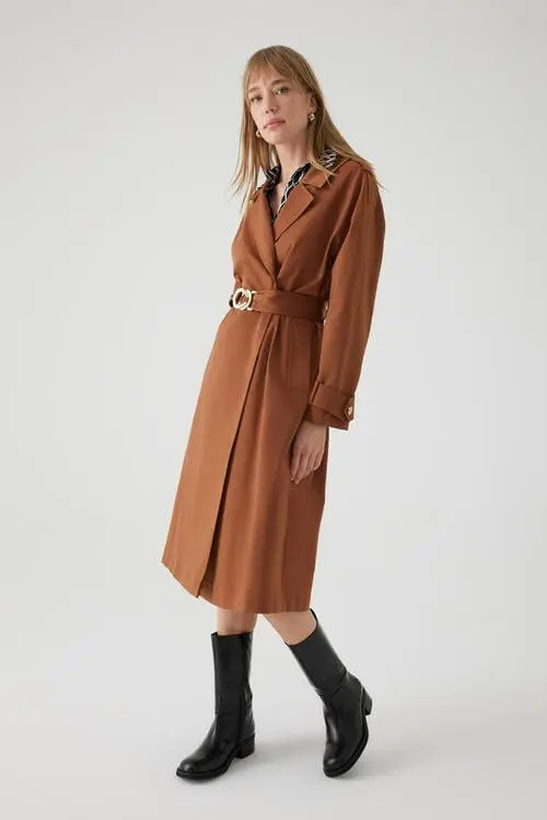 EXQUISE Aisha Belted Trench Coat