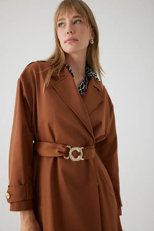 EXQUISE Aisha Belted Trench Coat