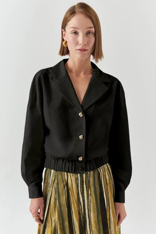 EXQUISE Romina Shawl Collar Jacket - Black