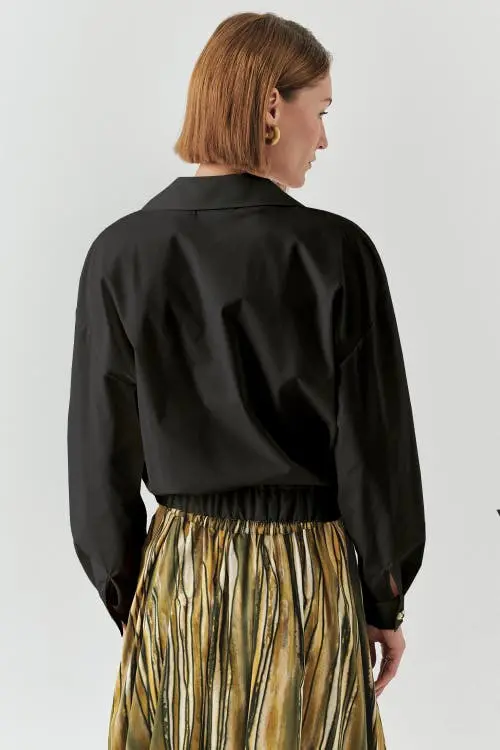 EXQUISE Romina Shawl Collar Jacket - Black