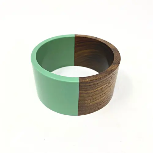 YOUZEY Two-tone Wood Statement Bangle
