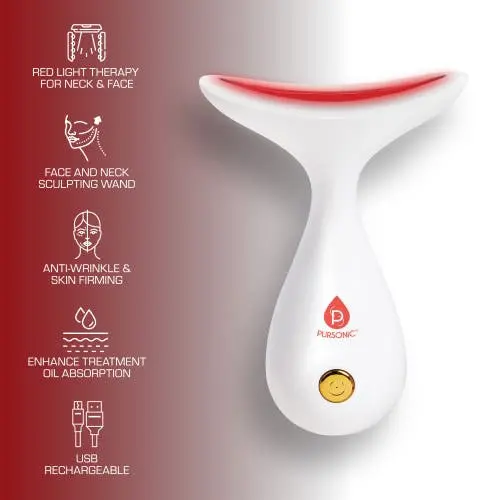 PURSONIC 7-in-1 Led Face & Neck Device & Gua Sha Wand