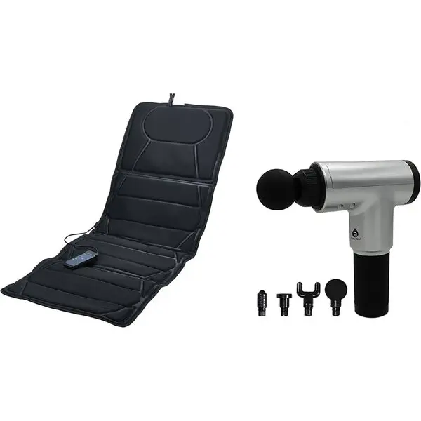 PURSONIC Full-body Massage Mat & 6-speed Cordless Deep Tissue Massage Gun - Black