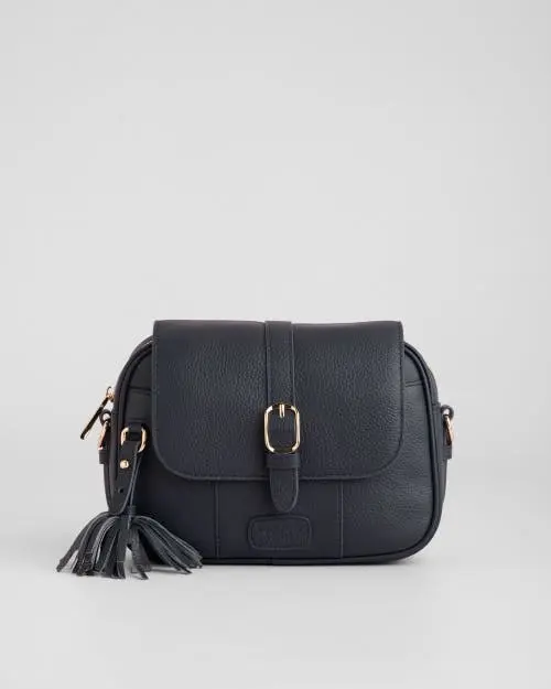 POM POM LONDON Finsbury Crossbody Bag - Navy