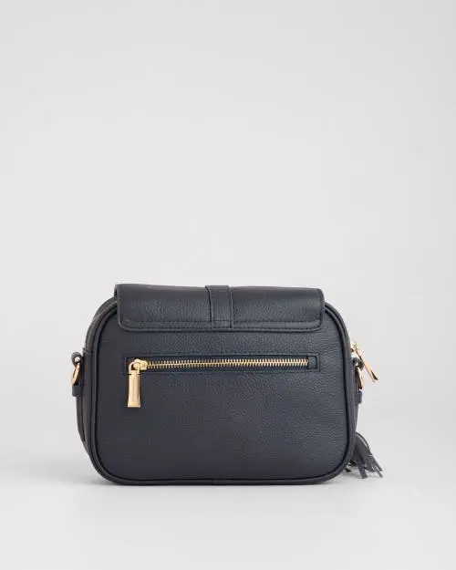 POM POM LONDON Finsbury Crossbody Bag - Navy
