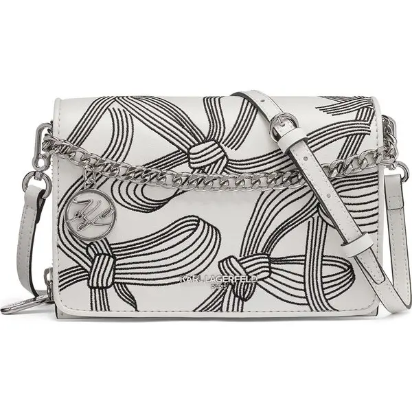 Karl Lagerfeld Paris Lourdes Crossbody - White/black Print