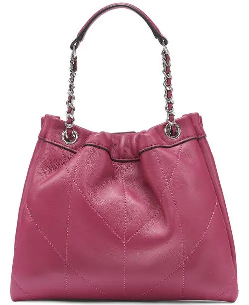 Karl Lagerfeld Paris Amandine Leather Crossbody Bag - Currant