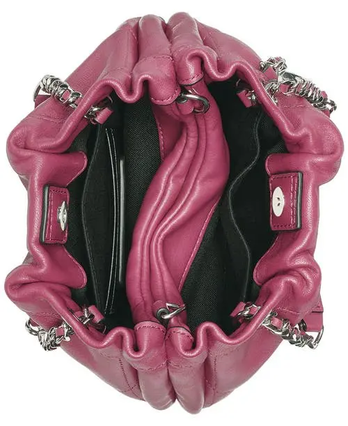 Karl Lagerfeld Paris Amandine Leather Crossbody Bag - Currant