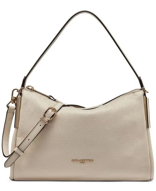 Karl Lagerfeld Paris Valerie Leather Crossbody Bag - Brie