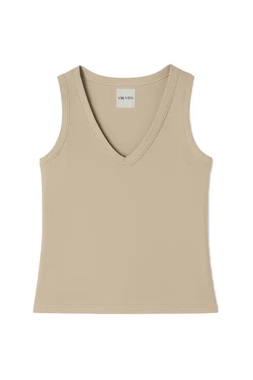 VIR VITA Kana Ribbed Scoop Neck Tank