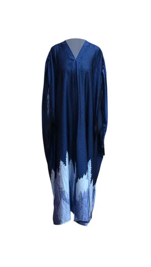FLAUNT ARCHIVE Suri Silk Caftan - Blue