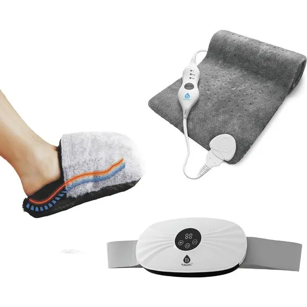 PURSONIC Ultra Plush Heated Foot Warmer, Stomach & Back Massager - Multicolor