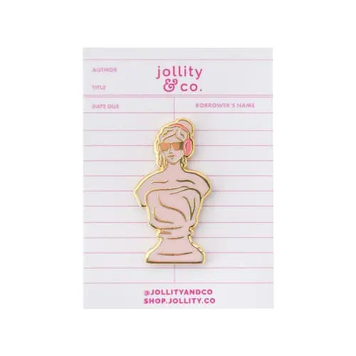 JOLLITY & CO Book Themed Enamel Pins - Female Bust Enamel Pin