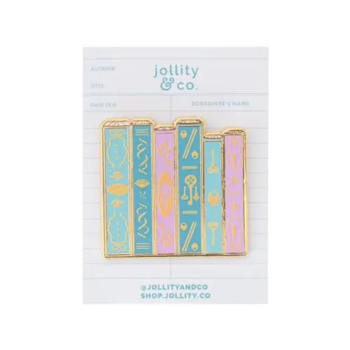 JOLLITY & CO Book Themed Enamel Pins - Stack Of Books Enamel Pin