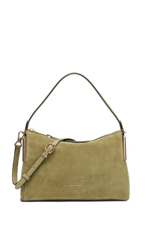 Karl Lagerfeld Paris Valerie Leather Crossbody Bag - Olive