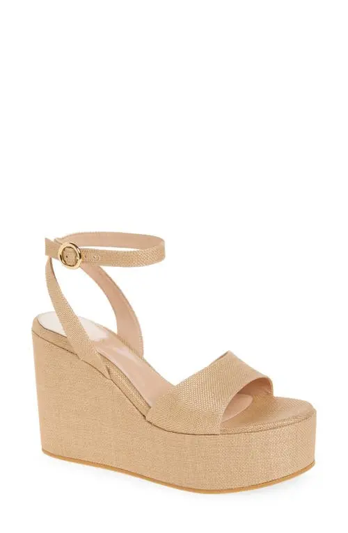GIANVITO ROSSI Ankle Strap Wedge Sandals - Lino