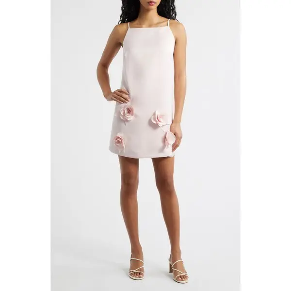LUCY PARIS Dakota Floral Appliqué Cocktail Dress