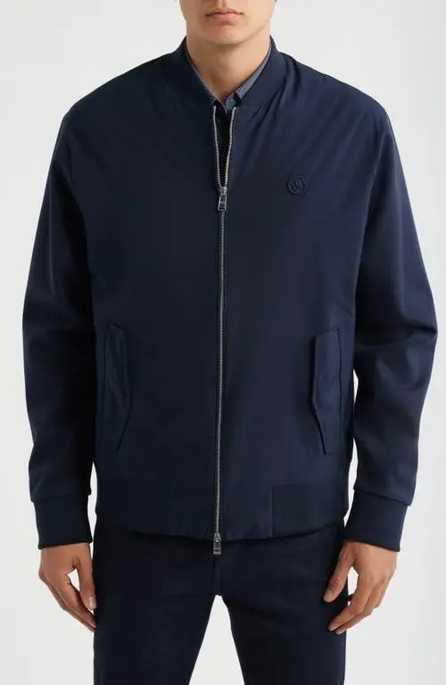 BOSS Skiles Cotton Bomber Jacket - Dark Blue