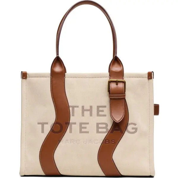 Marc Jacobs Wavy Canvas Large Tote Bag - Beige/argan Oil