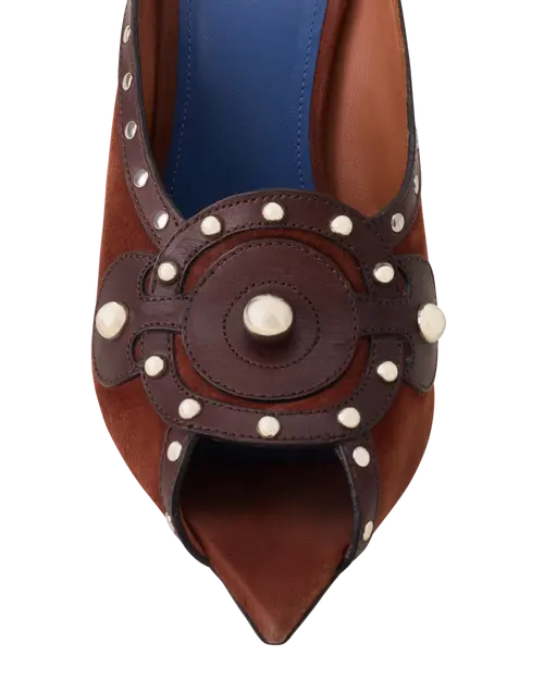 LANVIN Eclipse Arch Heeled Mule - Brown