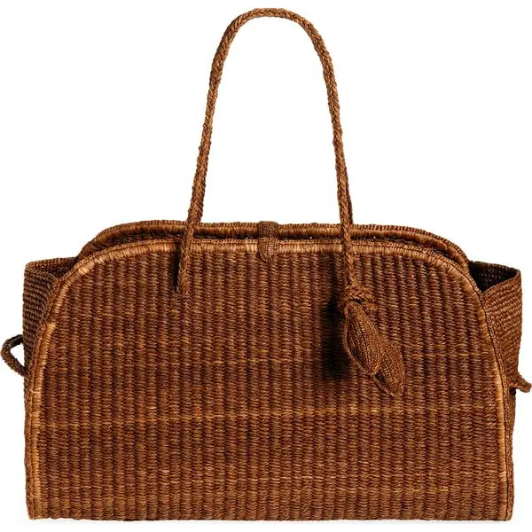 Jacquemus Le Grand Turismo Raffia Bowling Bag - Camel