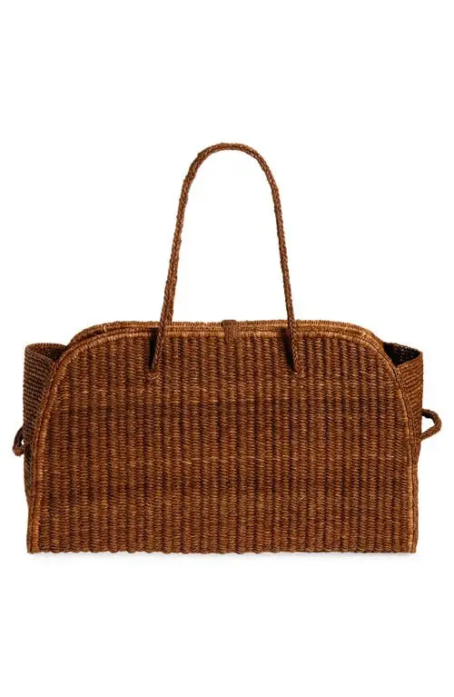 Jacquemus Le Grand Turismo Raffia Bowling Bag - Camel