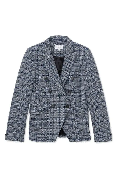 REISS Larissa Plaid Double Breasted Jacket